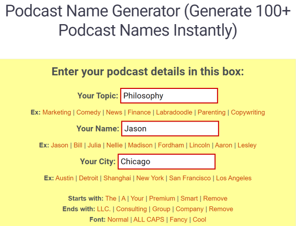 7 Top Free Podcast Name Generators in 2021 - Pixelied Blog